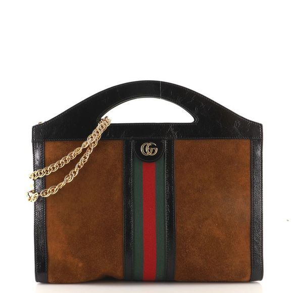 Gucci | Bags | Gucci Ophidia Cut Out Handle Bag Suede Medium Brown ...